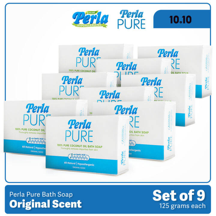 Perla Pure Bath Hypoallergenic Soap Original Scent Personal Care Set of ...