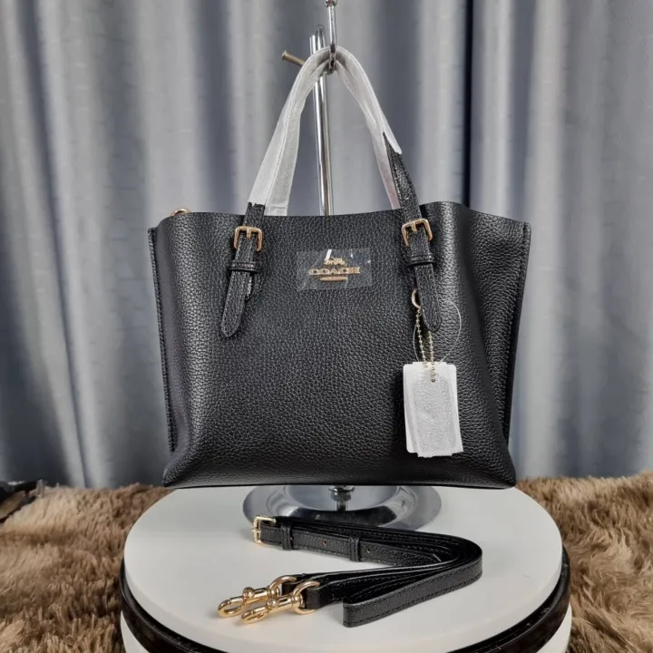 ของแท้ 🇺🇸💯% COACH C4084 New Coach MOLLIE TOTE 25 BLACK TRUE RED ...