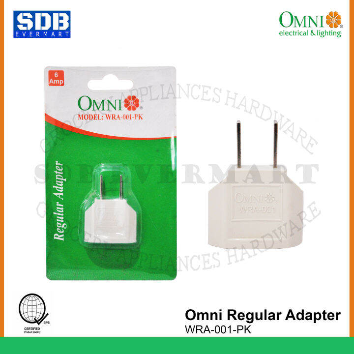 Omni-Plug Adapter Regular Adapter-Blister Pack-[WRA 001 PK]-1pc | Lazada PH