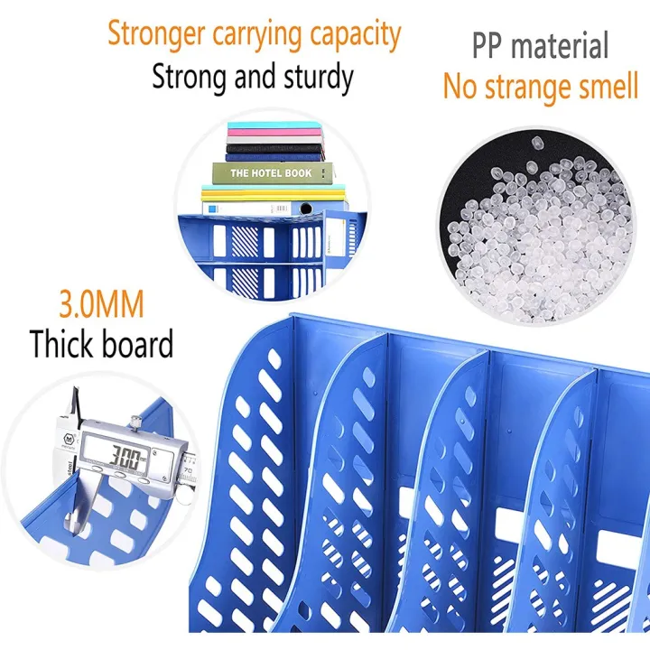 MIC.Office File Holder 4 Desktop Storage Book Paper Desk Rack Organizer ...