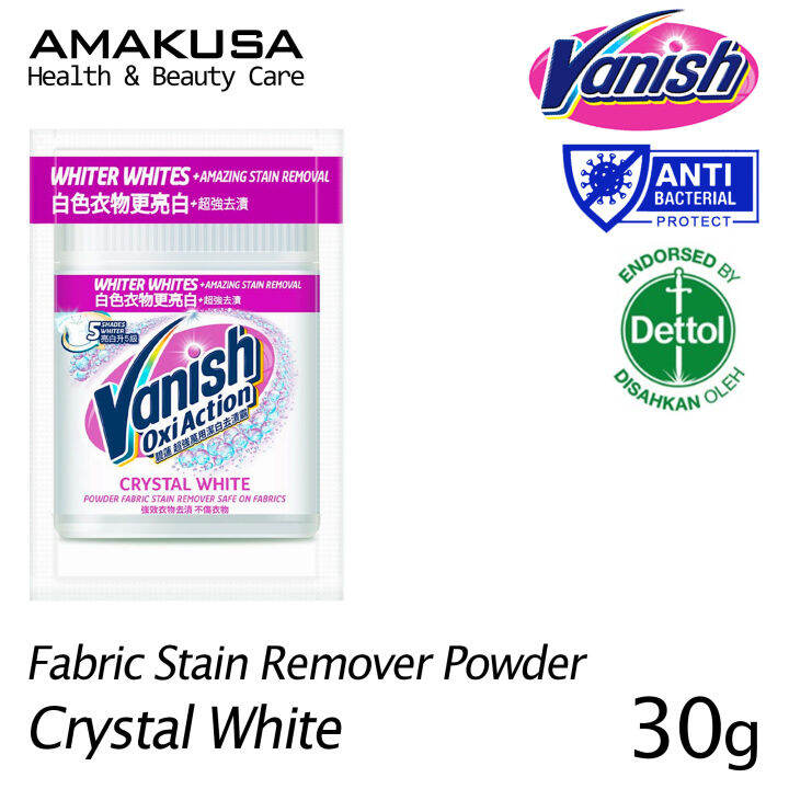 Vanish Fabric Stain Remover Powder OXI Clean Crystal White 30G Laundry ...