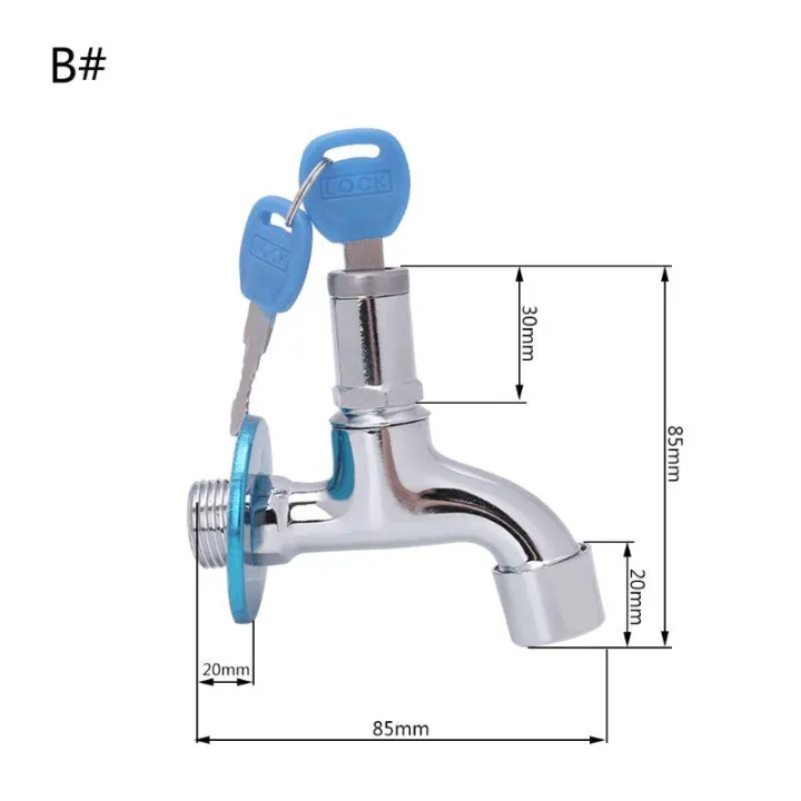Outdoor Anti-theft Sink Faucet With Lock Key Single Handle Lockable ...