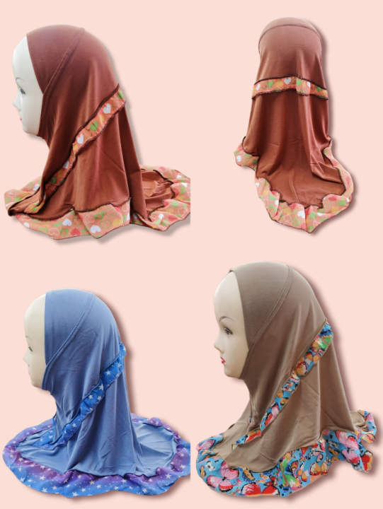 child hijab Baby Children hijab chromatic hijab Pattern random hijab ...