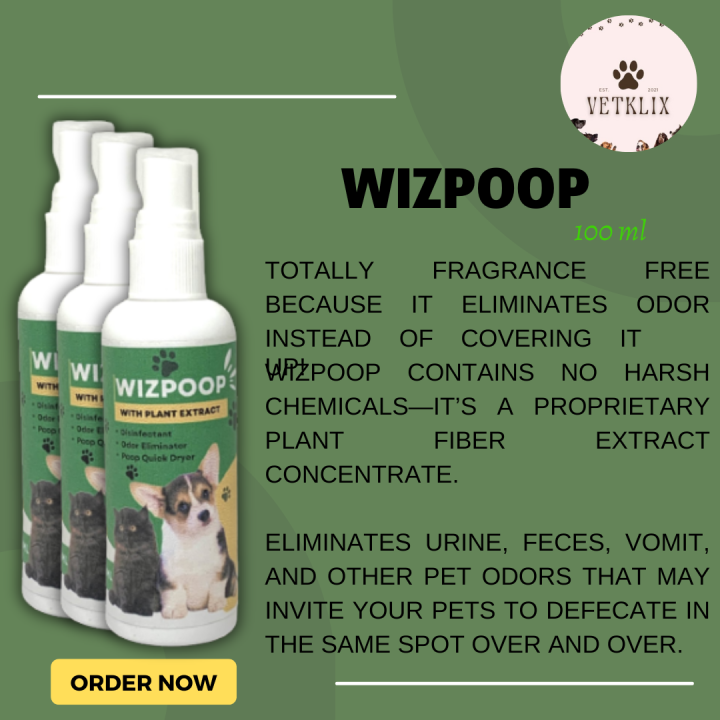 [VETKLIX] 3pcs Wizpoop 100ml Poop Disinfectant Odor Eliminator Quick ...