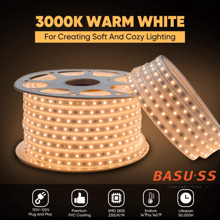 【BASU•SS】 LED Strip Light Lighting waterproof Cuttable 220V flexible ...