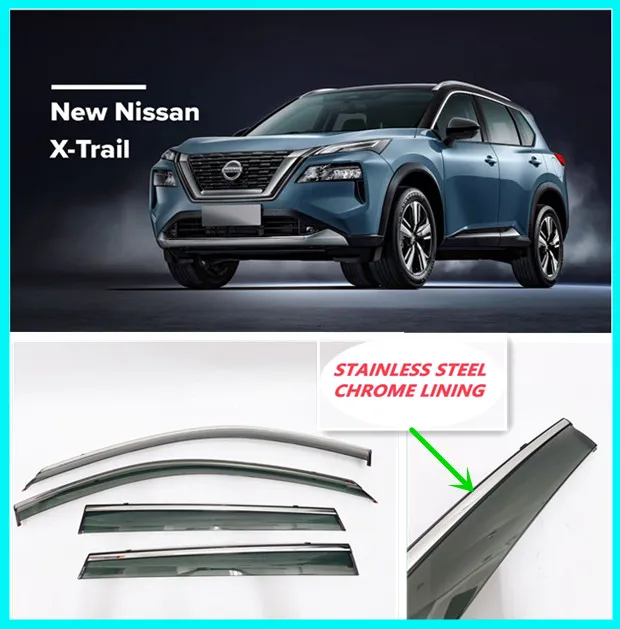 Nissan X TRAIL T33 2022 3.5" INCH OEM Injection Style High Quality Air Press Window Door Visor ...