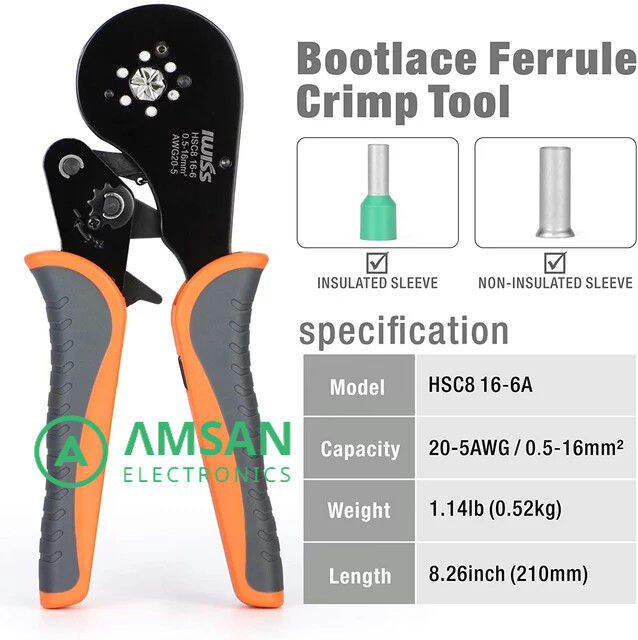 IWISS HSC8 16-6 Tang Crimping Skun Ferruless AWG 20-5 Hexagon 0.5-16mm | Lazada Indonesia