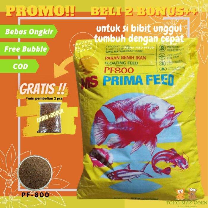 Pakan Pelet Cupang Lele Nila Gurame Mas Burayak 800gr Prima Feed PF800 ...