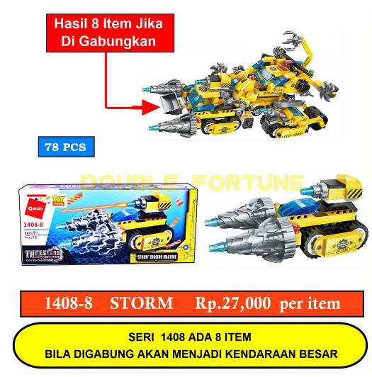 1408-8 QMAN MOBILAN THE LEGEND OF CHARIOT 8 IN 1 MAINAN ANAK BRICK LEGO BALOK SUSUN EDUKATIF ...