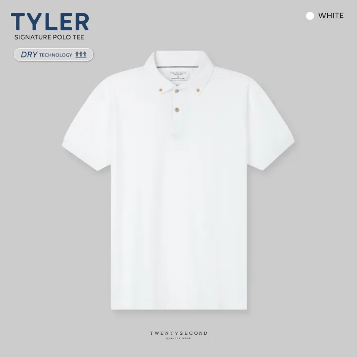 TWENTYSECOND เสื้อโปโลแขนสั้น รุ่น TYLER POLO SHIRT - สีขาว / White ...
