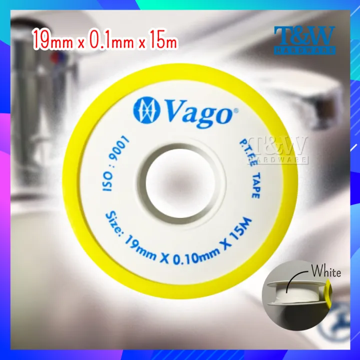 [100% Original] Vago Heavy Duty Ptpe Tape / Seal White Tape (19mm X 0 ...
