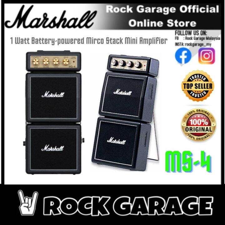 Marshall MS-4 - 1 Watt Battery-Powered Micro Stack Mini Amplifier (MS4 ...