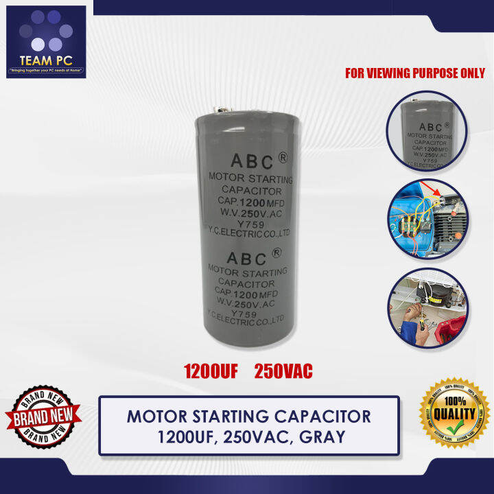 MOTOR STARTING CAPACITOR 1200UF, 250VAC, GRAY | Lazada PH