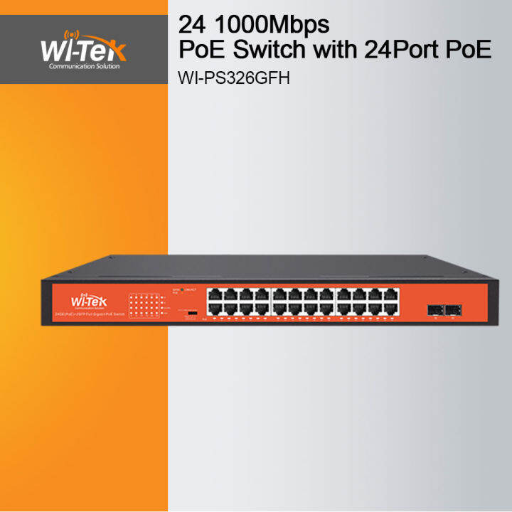 Wi-Tek WI-PS326GFH PoE Switch with 24Port PoE | Witek by EJD | Lazada PH
