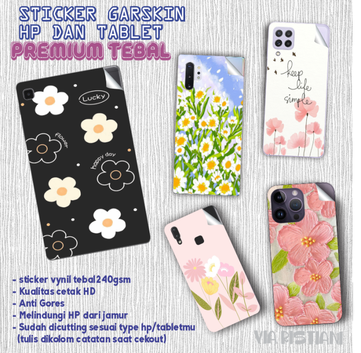 Stiker HP Anti Jamur Bunga Daisy Floral Stiker Pelindung All Type ...