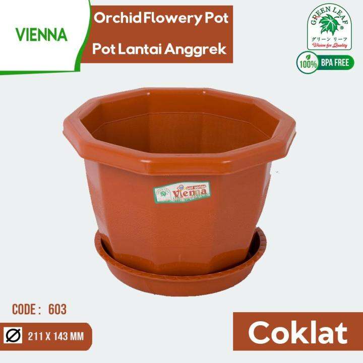 Green leaf VIENNA Orchid Flowery Pot /Pot Lantai -603 | Lazada Indonesia