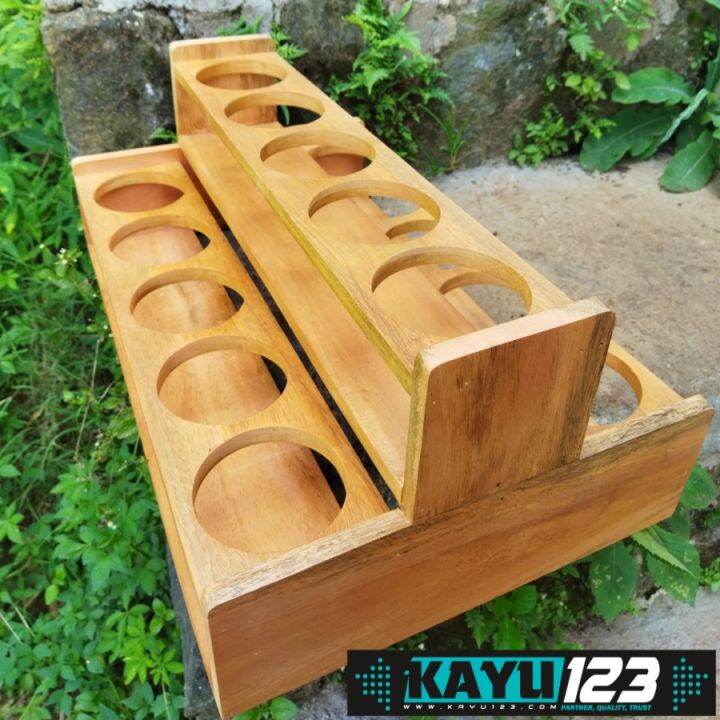 Rak Kayu Multi Fungsi 15 Slot Tempat Botol Rak | Lazada Indonesia