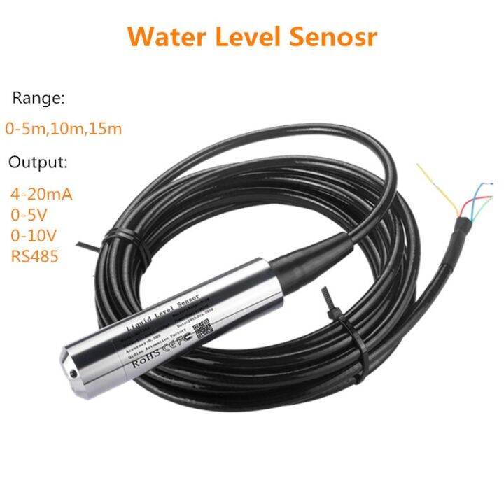 4-20mA 0-5V 0-10V Submersible Water Level Sensor 5m 10m 15m Water Oil ...