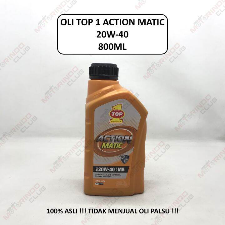 Oli TOP 1 Action Matic 20W/40 isi 0.8L ASLI ORIGINAL 100% | Lazada Indonesia