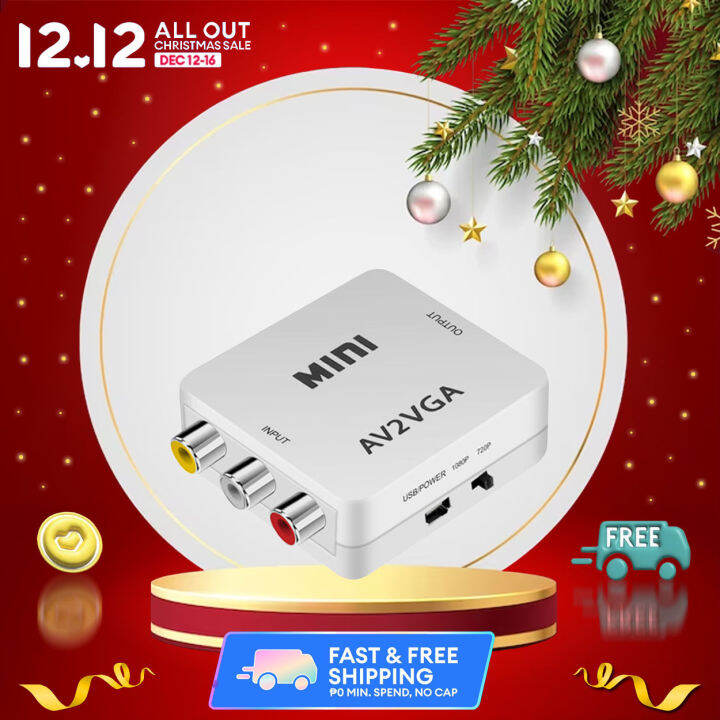Mini HD AV2VGA Video Converter Box AV RCA CVBS to VGA Video HDTV ...