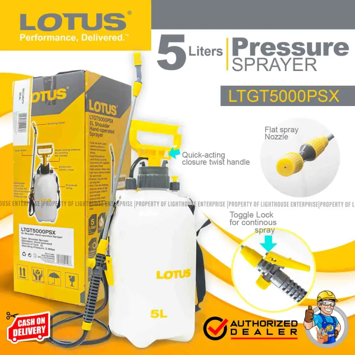 LOTUS 5L Shoulder Hand Garden Sprayer (LTGT5000PSX) *LIGHTHOUSE ...