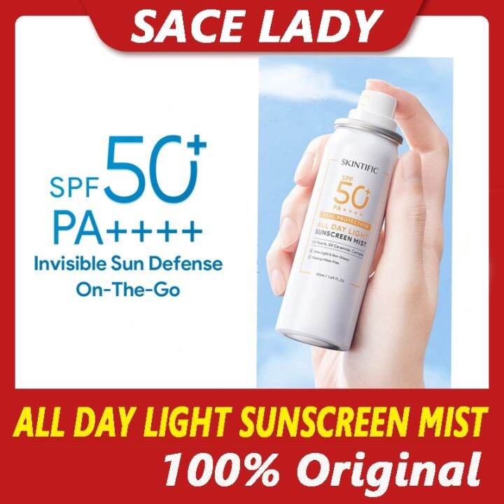 new ! 【100 Original】 Skintific All Day Light Sunscreen Mist Sunblock Spray Whitening Anti UV UVA ...