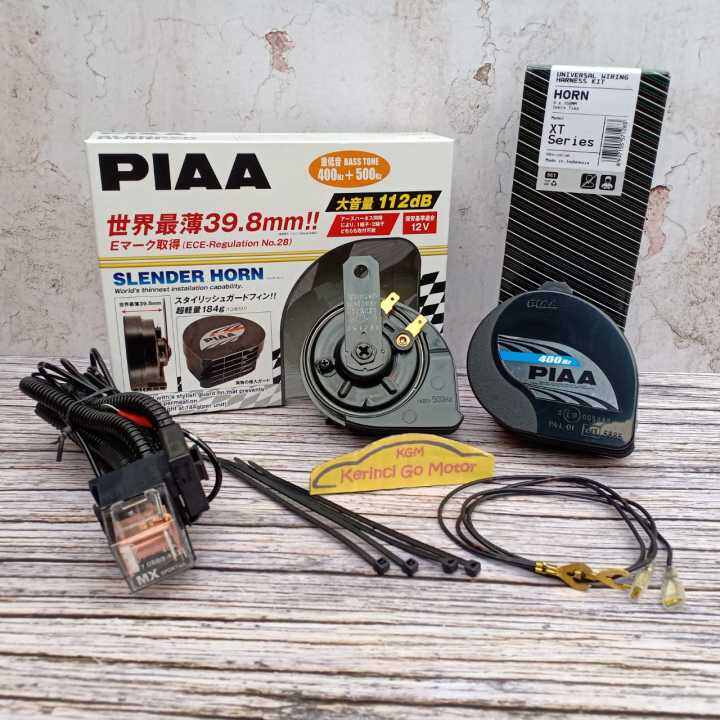 PAKET KLAKSON PIAA SLENDER HORN KEONG 12V MADE IN JAPAN SET RELAY MX ...