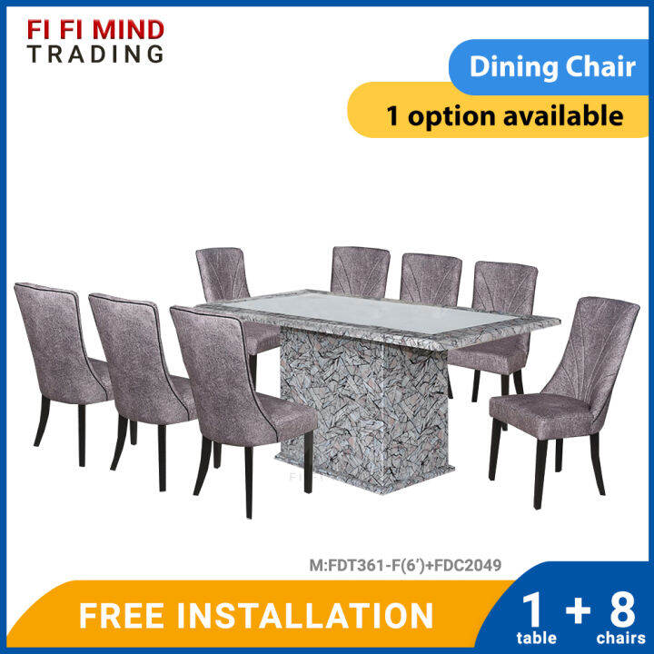 Zakrina Marble Dining Set/ Marble Dining Table/ Meja Makan 6 Kerusi ...