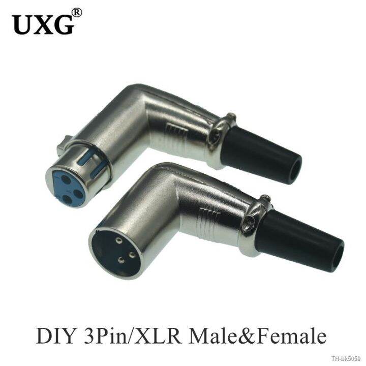 DIY XLR 3pin Female Male Solder Type Audio Adapter XLR 3Pin Alloy Microphone Plug Stereo Jack ...