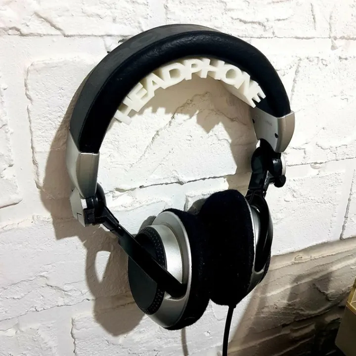 Headphone Holder Headset Hanger Wall Mount Stand Hook ("HEADPHONE" text ...