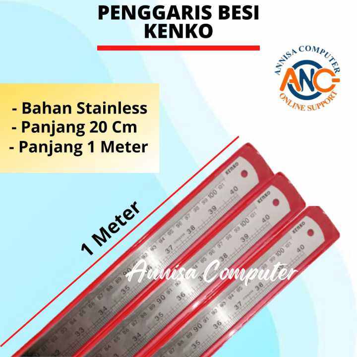 Penggaris Besi 1 Meter / 60cm Mistar Stainless / Alat Pengukur / Jidar ...