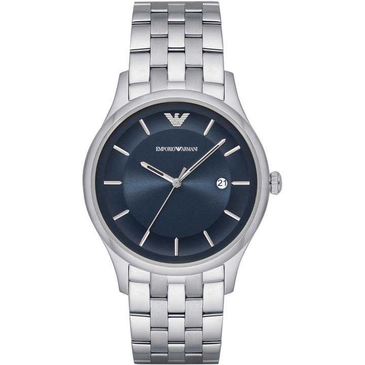 นาฬิกาข้อมือผู้ชาย Emporio Armani Blue Dial Men's Stainless Steel Watch ...