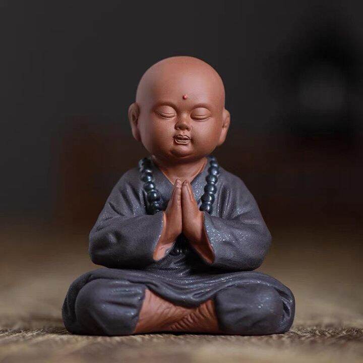 Tượng chú tiểu chắp tay ngồi thiền cầu phúc tịnh tâm- tượng trang trí ...