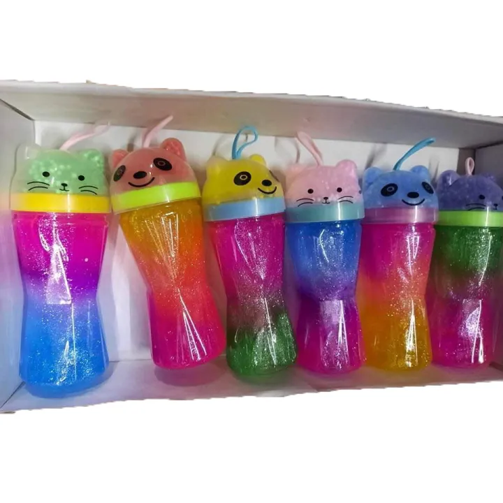 OSS 1pc Slime Different Designs and Types Crystal Slime Rainbow Dual ...