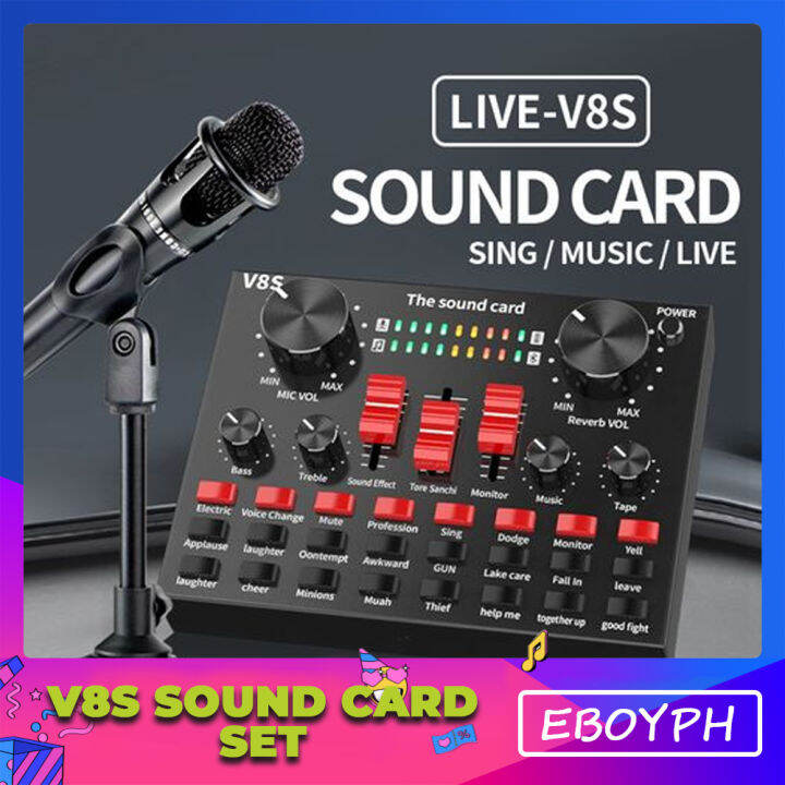 V8S Phone Sound Card Set Bluetooth Microphone Live Broadcast Equipment ...
