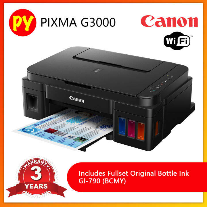 Canon PIXMA G3000 (Support MAC OS) Refillable Ink Tank Printer (All-In ...
