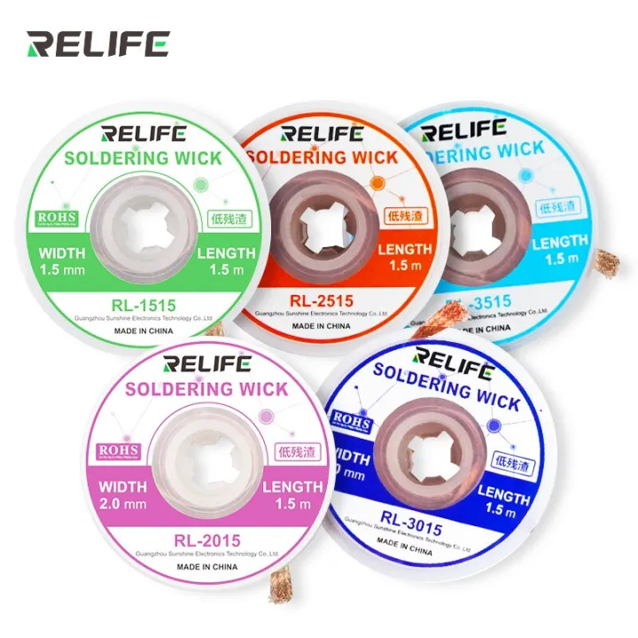 RELIFE RL-1515 Solder Wire 1.5-3.5mm Desoldering Wire Braid Welding Solder Remover Wick Wire ...