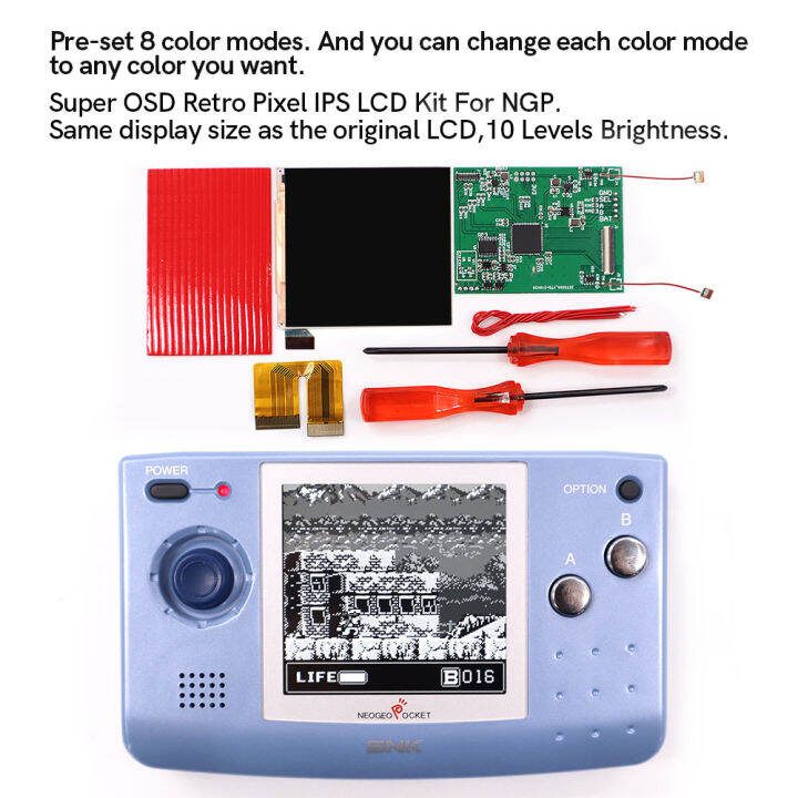 8 Color Modes Super OSD Version Retro Pixel iPS LCD Backlight Kit Q5 ...
