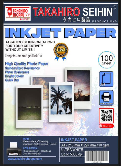 KERTAS INKJET / INKJET PAPER A4 ISI 100 PCS 110 gsm | Lazada Indonesia