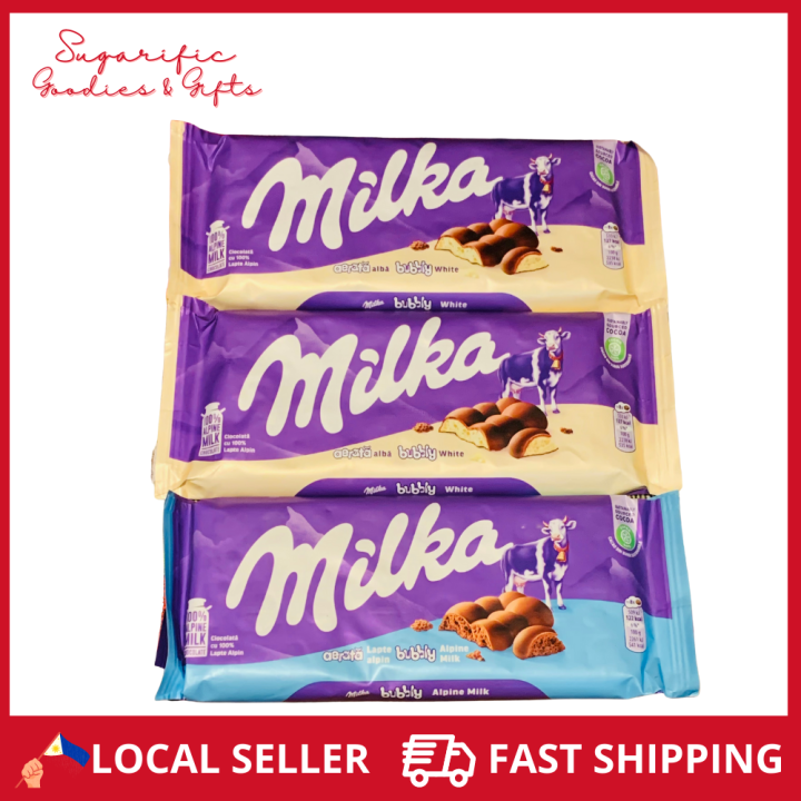Milka Bubbly Alpine Milk Chocolate Bar Sugarific Goodies & Gifts ...