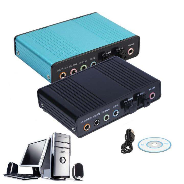 Professional USB Sound Card 6 Channel 5.1 Optical External Audio Card ...