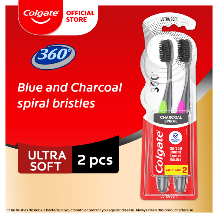Colgate 360 Charcoal Toothbrush (Ultra Soft) (ASSORTED) | Lazada PH