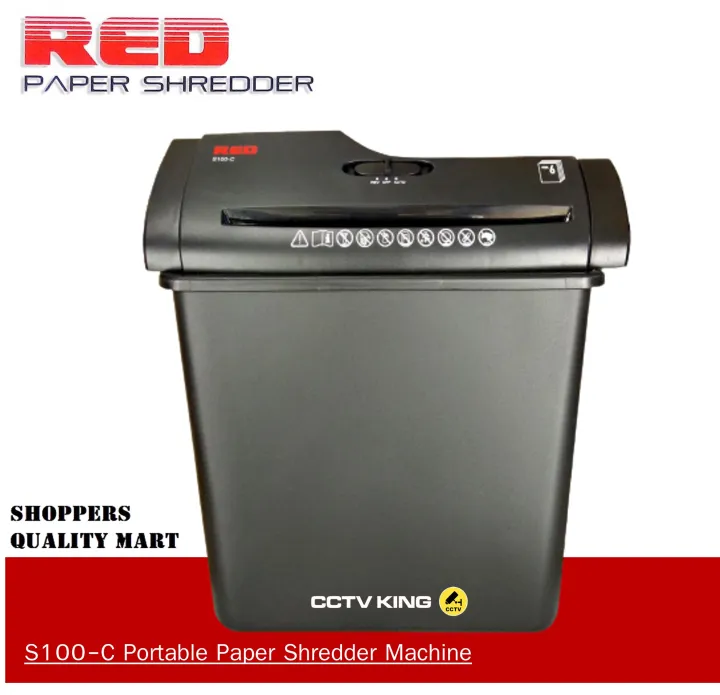 RED S100-C Shredder Machine, 7 liters Paper Shredder Machine, 6 sheets ...