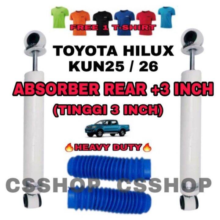 TOYOTA HILUX KUN25 KUN26 ABSORBER REAR GAS HEAVY DUTY + 3 INCH ( TINGGI ...