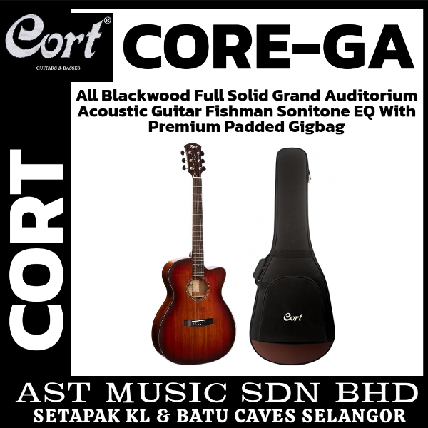 Cort Core-GA All Blackwood Full Solid Grand Auditorium Acoustic Guitar ...