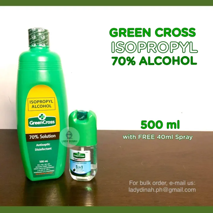 Green Cross 500ml Isopropyl (Yellow Label) with 40ml Total Defense Spray | Lazada PH