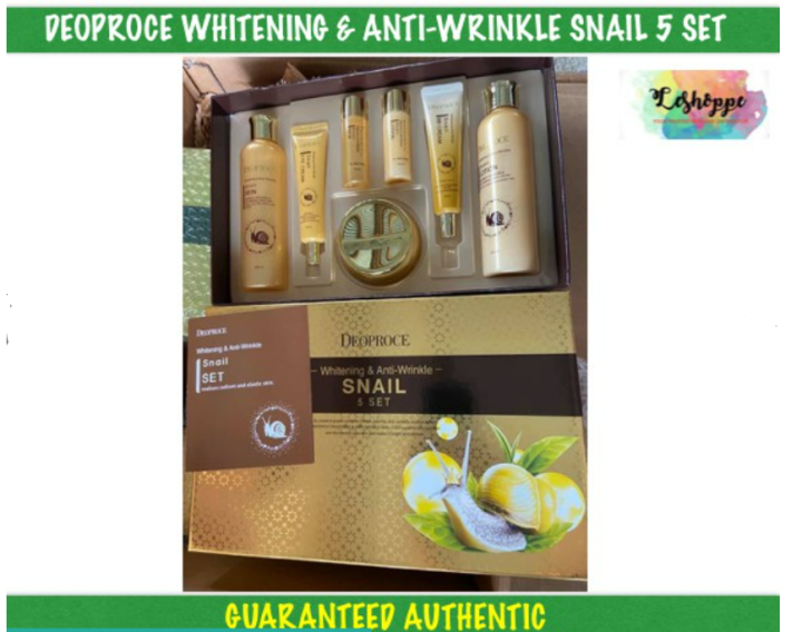 DEOPROCE WHITENING & ANTI-WRINKLE SNAIL 5 SET | Lazada PH