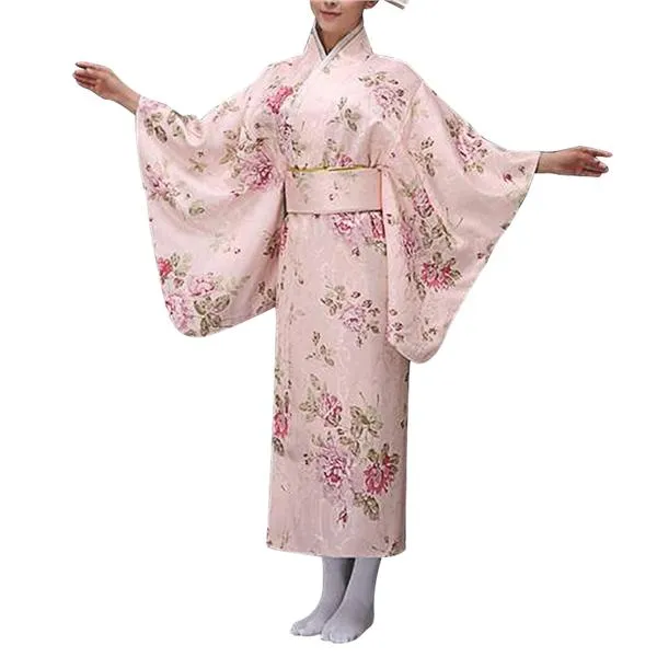 Women's Traditional Japanese long Kimono Yukata Haori Themed Party ...