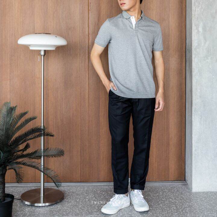 TWENTYSECOND เสื้อโปโลแขนสั้น รุ่น TYLER POLO SHIRT - สีเทา / Light ...