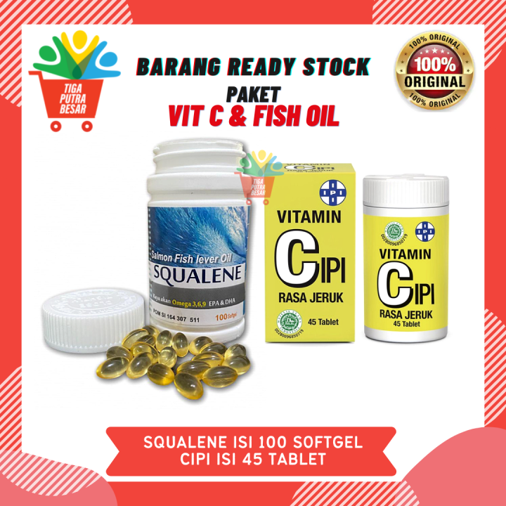 PAKET SQUALENE OMEGA 3 ISI 100 SOFTGEL DAN VITAMIN C IPI ISI 45 TABLET ...